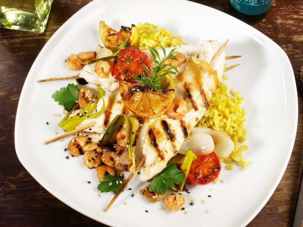 Brochetas de limanda a la plancha