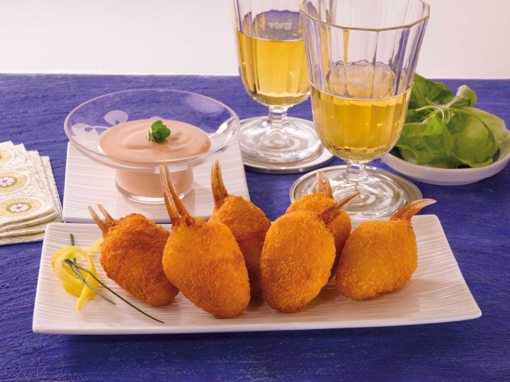 Muslitos de Cangrejo Rebozados con Salsa Rosada